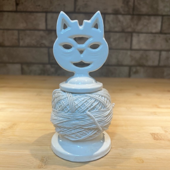 unmarked | Accents | Vintage White Cast Iron String Holder With String ...